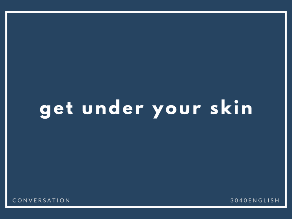get under your skin の意味と簡単な使い方【音読用例文あり】 | 30代40代で身につける英会話
