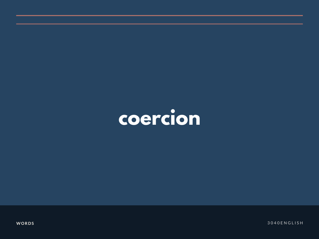 coercion の意味と簡単な使い方【音読用例文あり】