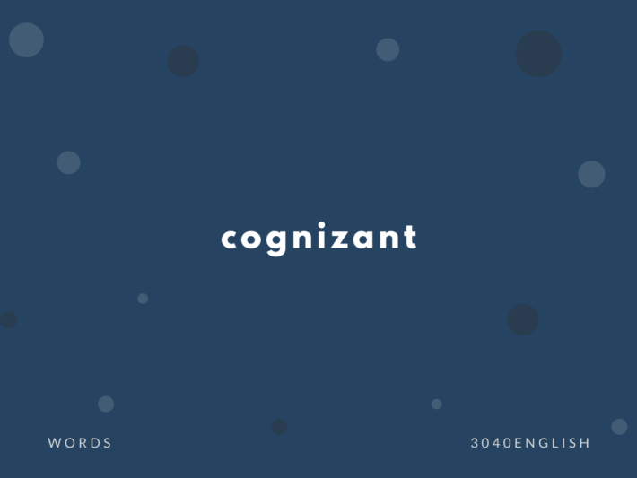 cognizant / cognisant の意味と簡単な使い方【音読用例文あり】 | 30代40代で身につける英会話
